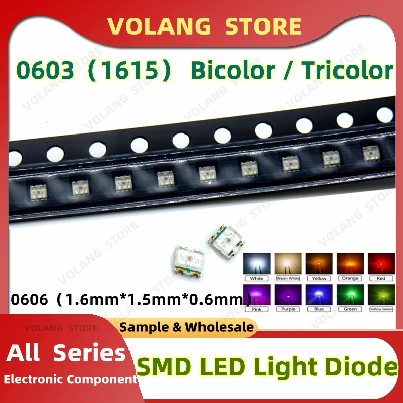 1615-LED-High-Light-Two-Color-0606-Bicolor-Red-And-Blue-Green-Orange ...