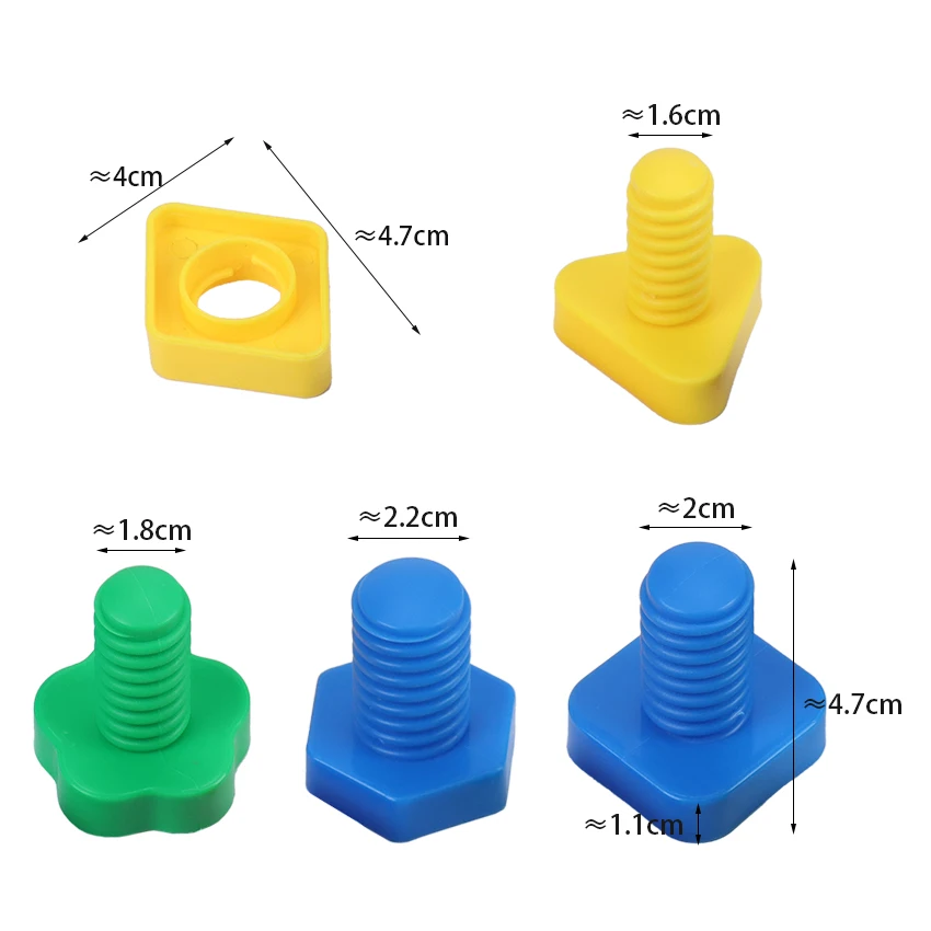 8 Sets Screw Building Blocks Plastic Insert Blocks Nut Shape Toys For ...