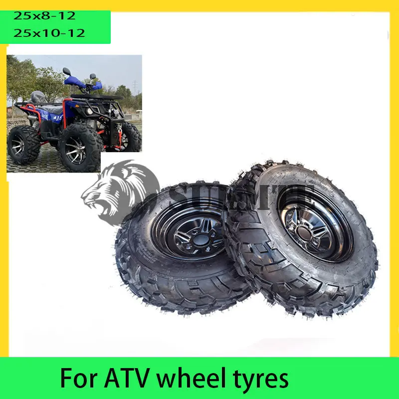 ATV-12-Inch-Tires-25x8-12-25x10-12-Tires-With-Iron-Hub-For-ATV-Vehicle ...