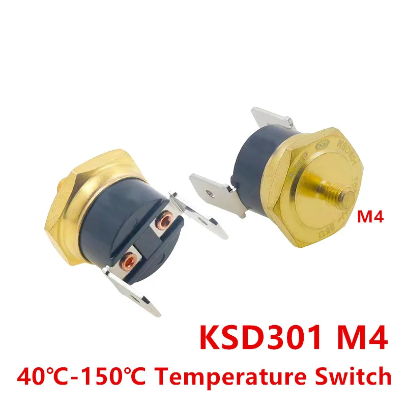 KSD301-M4-Copper-Screw-Thermostat-Bimetallic-40C-150C-Degree-10A-250V-Normally-closed-45C-55C ...