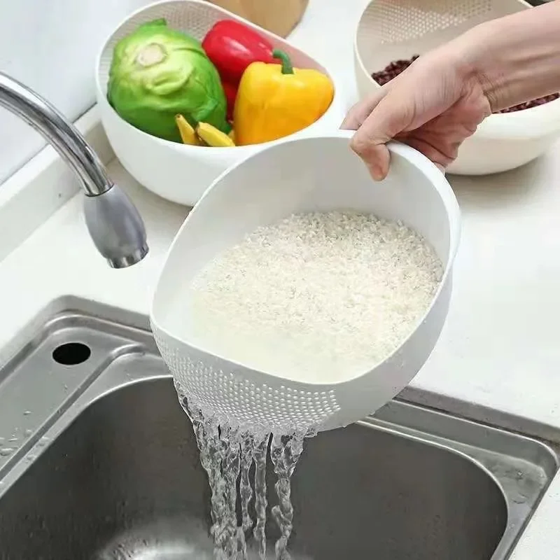 Rice-Sieve-Plastic-Colander-Kitchen-Drain-Basket-with-Handles-Rice-Bowl ...