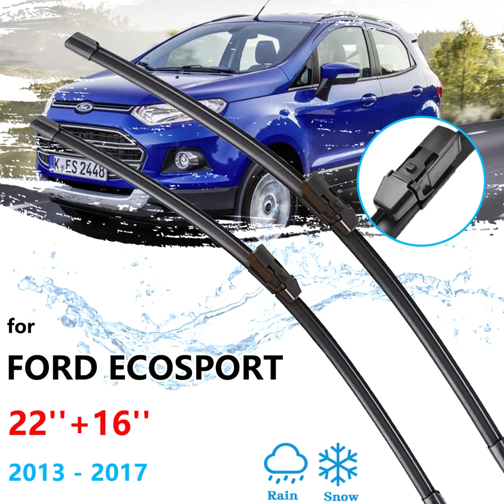 For Ford EcoSport 2013 2014 2015 2016 2017 Front Rear Wiper Blades Kit ...