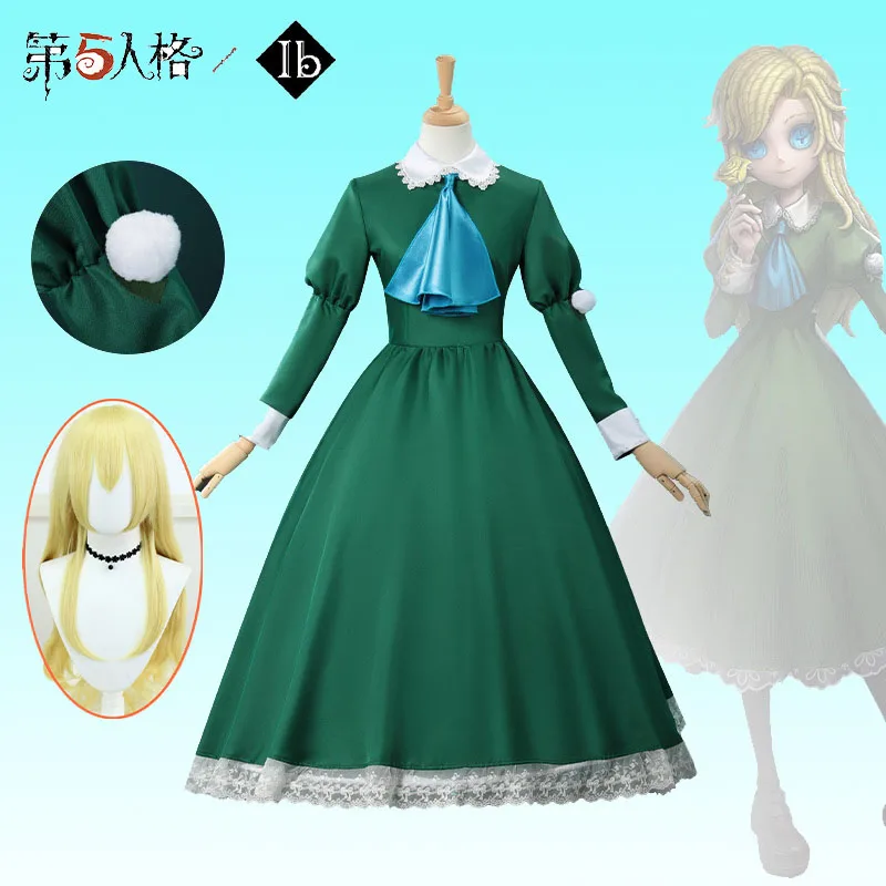 Anime Ib Mary Cosplay Costume Girl Mary Green Dress Suit Halloween ...
