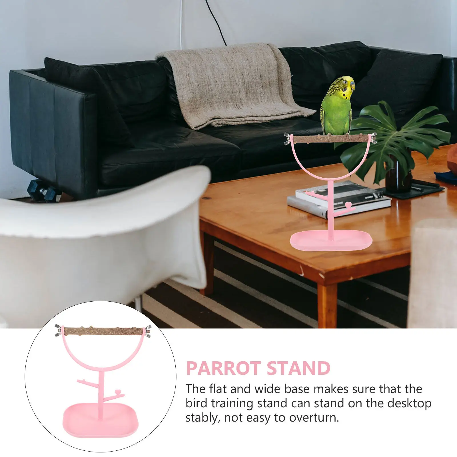 Stable Base Bird Perch Stand for Parrot Training Exercise Desktop Floor ...