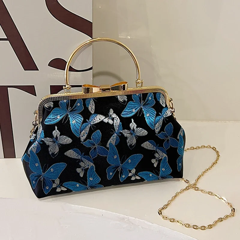 Vintage Women Chain Shoulder Bags Crossbody Bags Lock Shell Clip ...