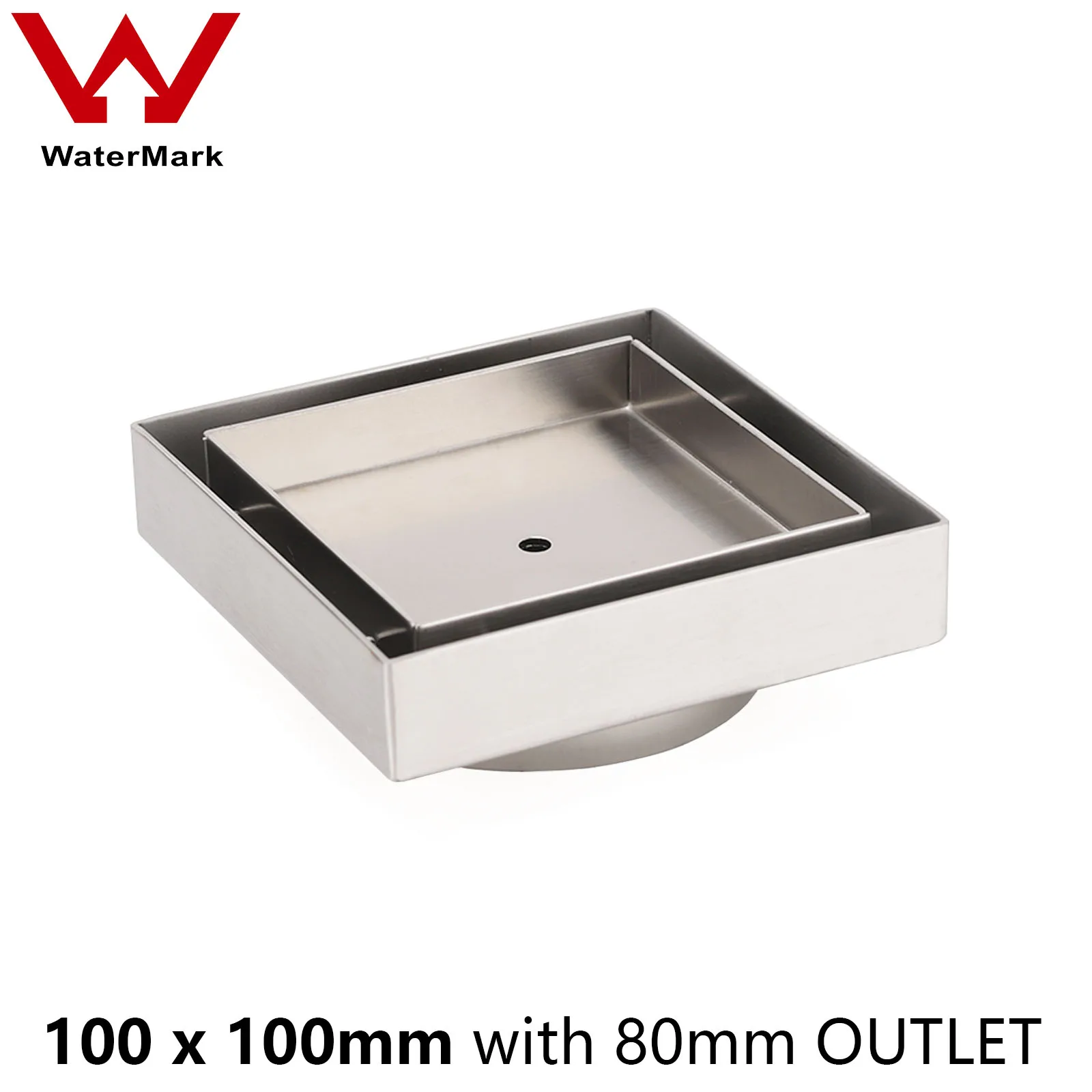 KYLINS-Drains-Brushed-100mm-Square-Floor-Drain-Tile-Insert-Shower-Grate ...