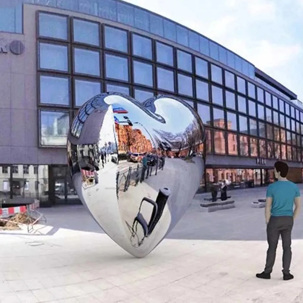 Red-Pink-Silver-Giant-Inflatable-Heart-Mirror-Ball-Dazzle-Chrome-Pvc ...