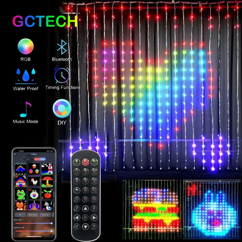 Smart-LED-RGB-Decor-Smart-Curtain-String-Light-Bluetooth-APP-Control ...