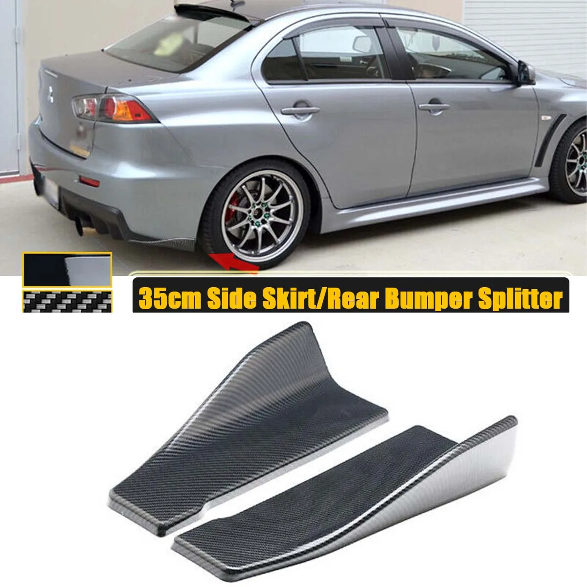35cm-Side-Skirt-Extension-Rear-Splitter-Winglet-Aprons-Guards-Universal ...
