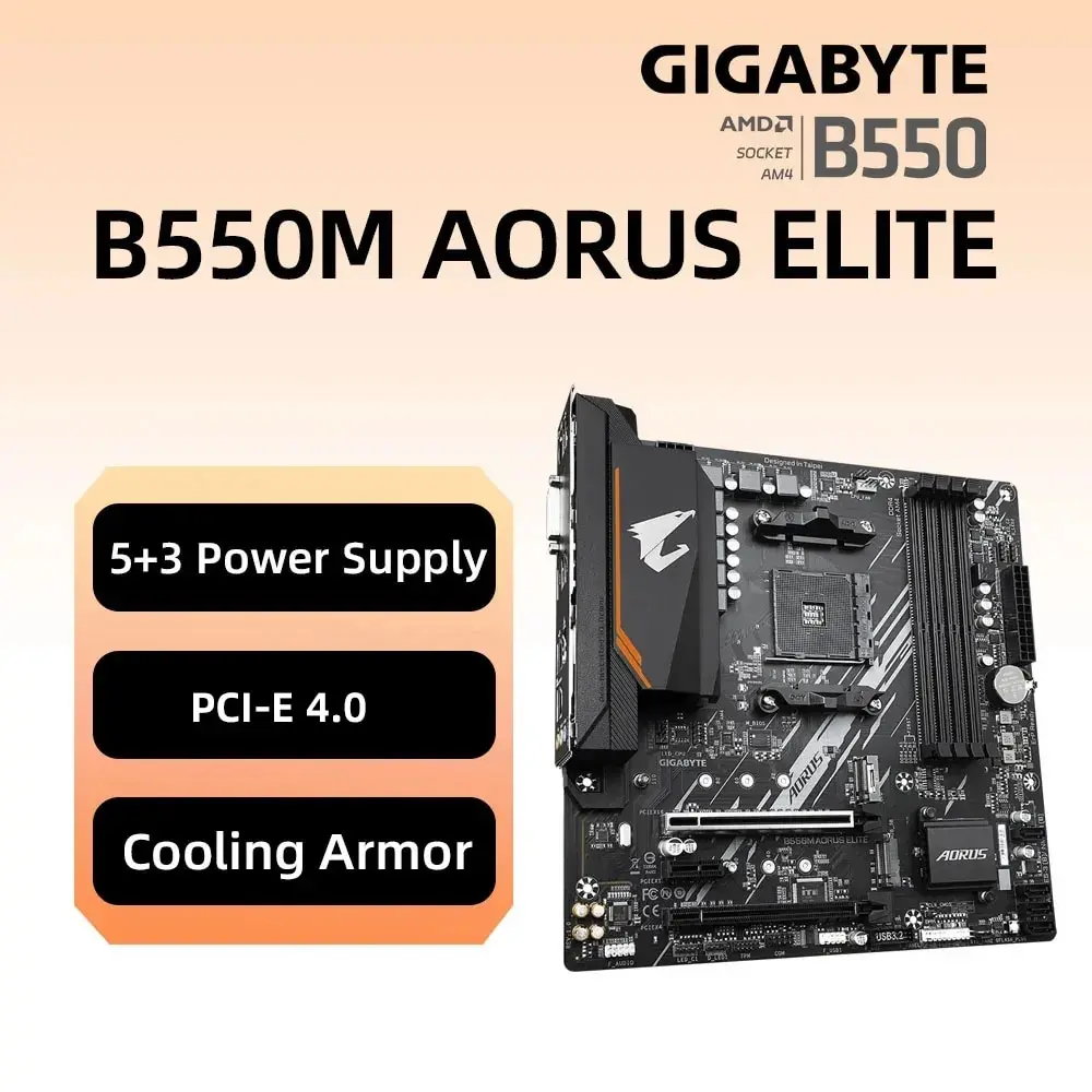GIGABYTE-B550M-AORUS-ELITE-Motherboard-AMD-AM4-For-Ryzen-3-4-5-Series ...