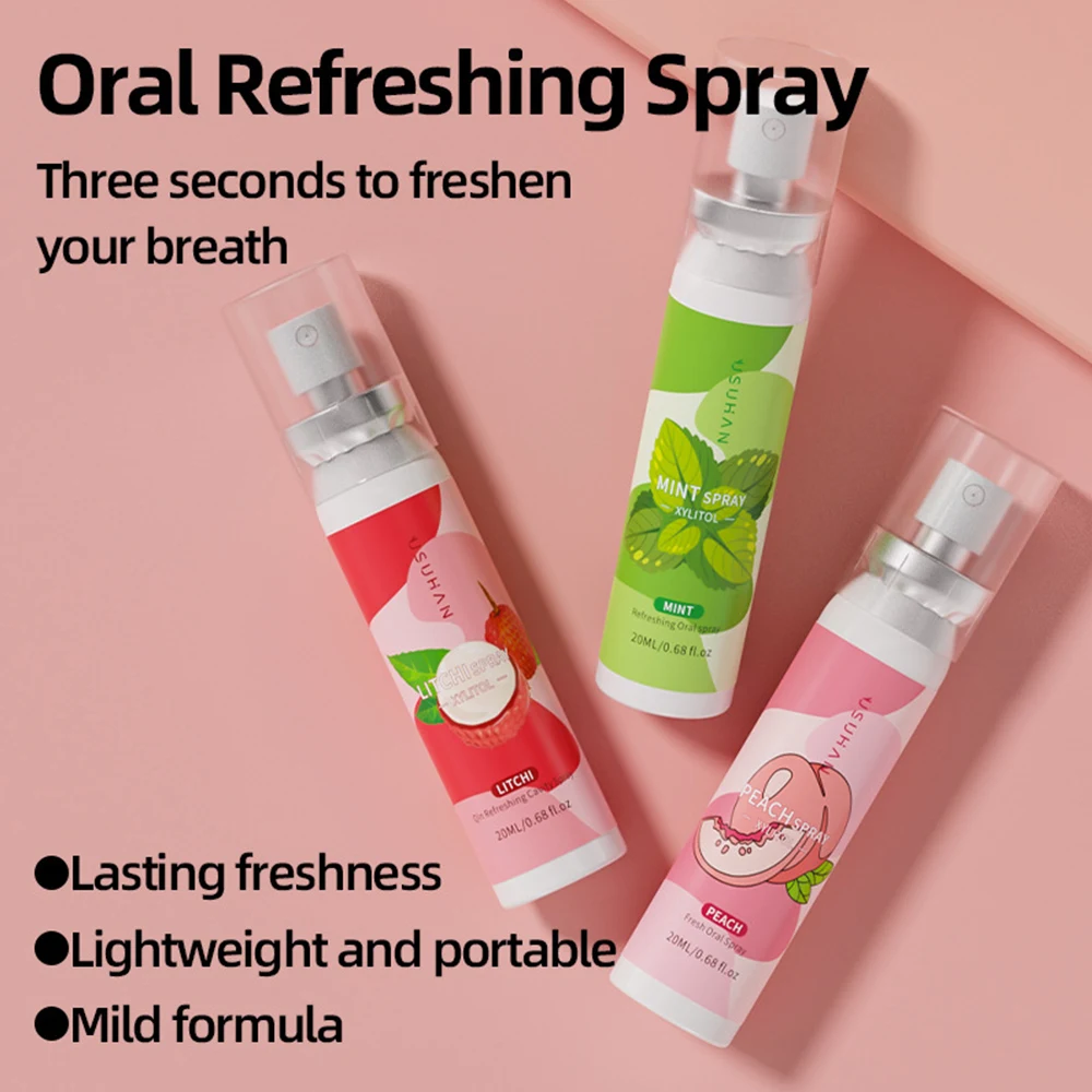 Oral-Fresh-Spray-Peach-Mint-Grape-Litchi-Flavor-Mouth-Spray-20ml-Fresh ...