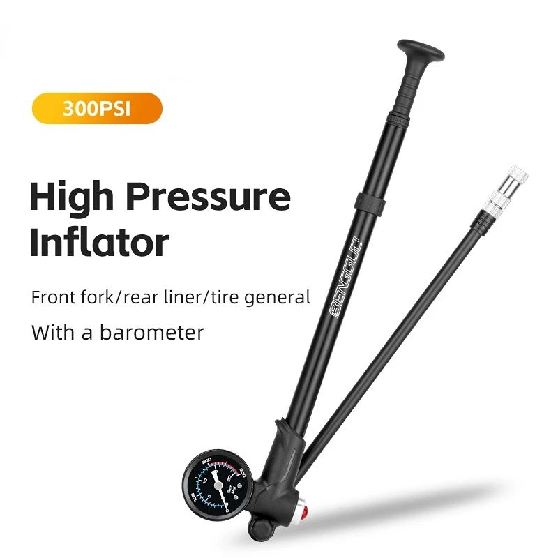 300psi 고압 프론트 포크 펌프 타이어 공기 팽창기 펌프 Mtb 로드 슈레더 프레스타 밸브 자전거 펌프 액세서리