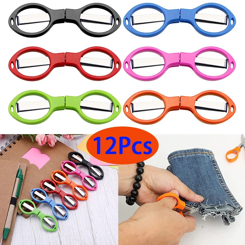 12Pcs-Stainless-Steel-Scissors-Rust-proof-Folding-Scissors-Glasses ...