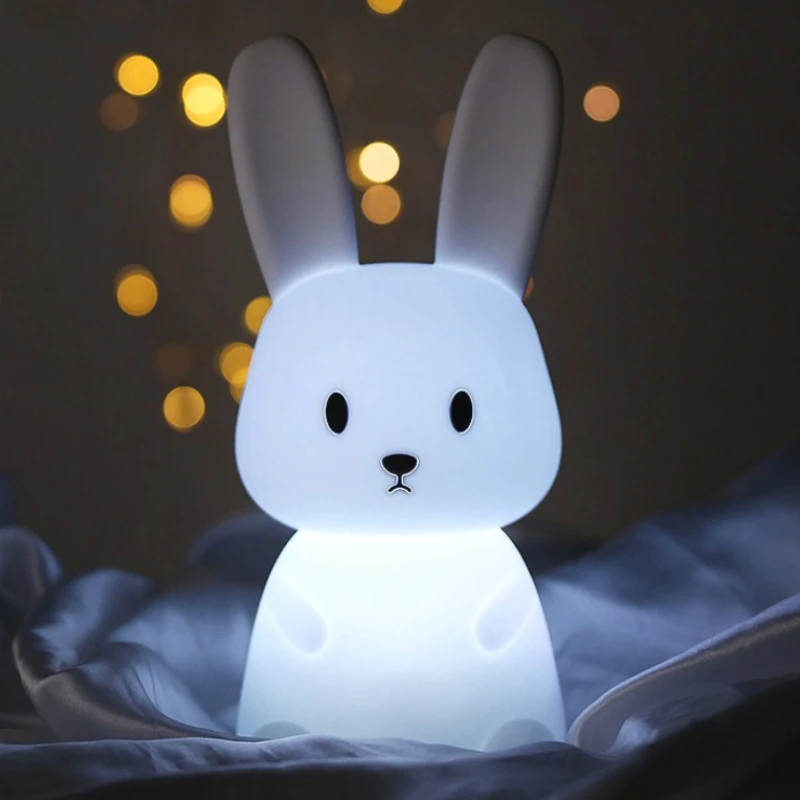 LED-Cute-Rabbit-Night-Light-Silicone-Touch-Sensing-Light-Home-Bedroom ...