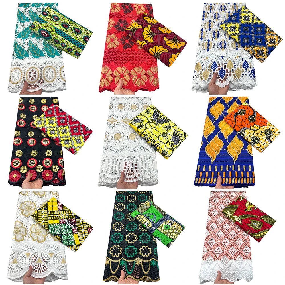 African Wax Fabric for Party Dress Cotton Embroidery Swiss Voile Lace ...