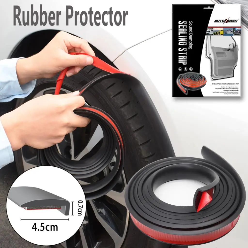 Universal-Fender-Flare-Car-Wheel-Eyebrow-Protector-Wide-Lip-Guard-Trim ...