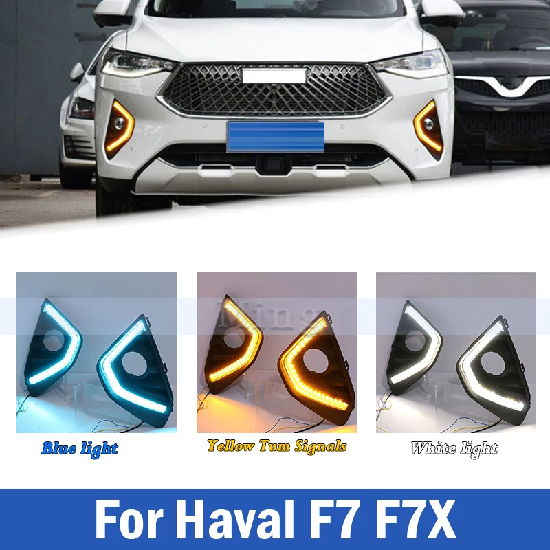 Car DRL For Haval F7 F7X LED Daytime Running Lights With Dynamic Yellow ...