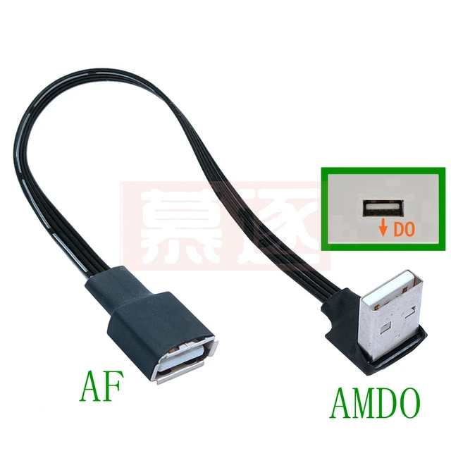 5cm 10cm USB 2.0 A Male to Female 90 Angled Extension Adapter cable USB ...