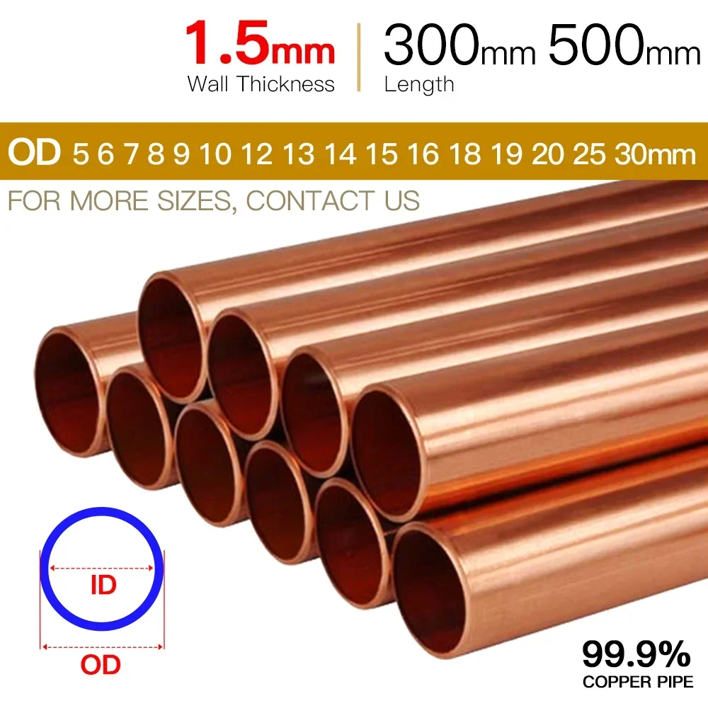 Copper-pipe-1-5mm-wall-thickness-5-30mm-OD-300mm-500mm-length-tubule ...