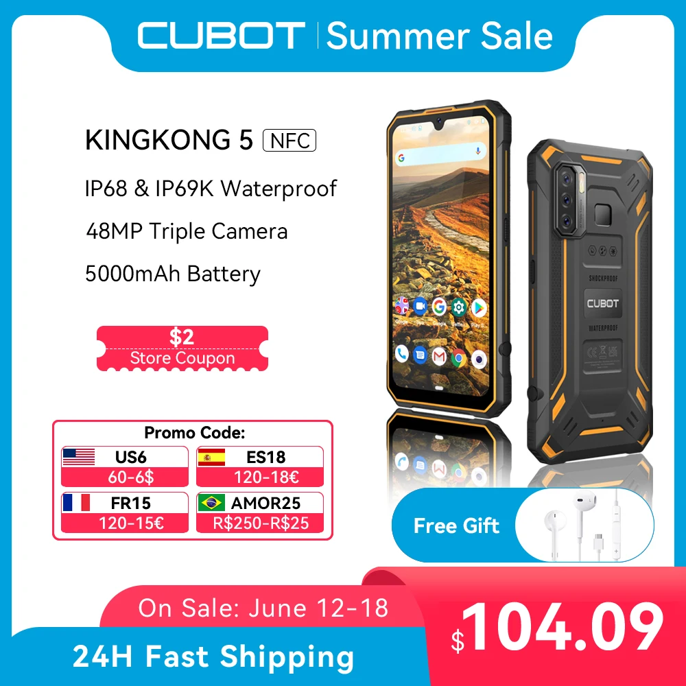 Cubot KingKong 5, teléfono resistente,smartphones a prueba de agua IP68 ...