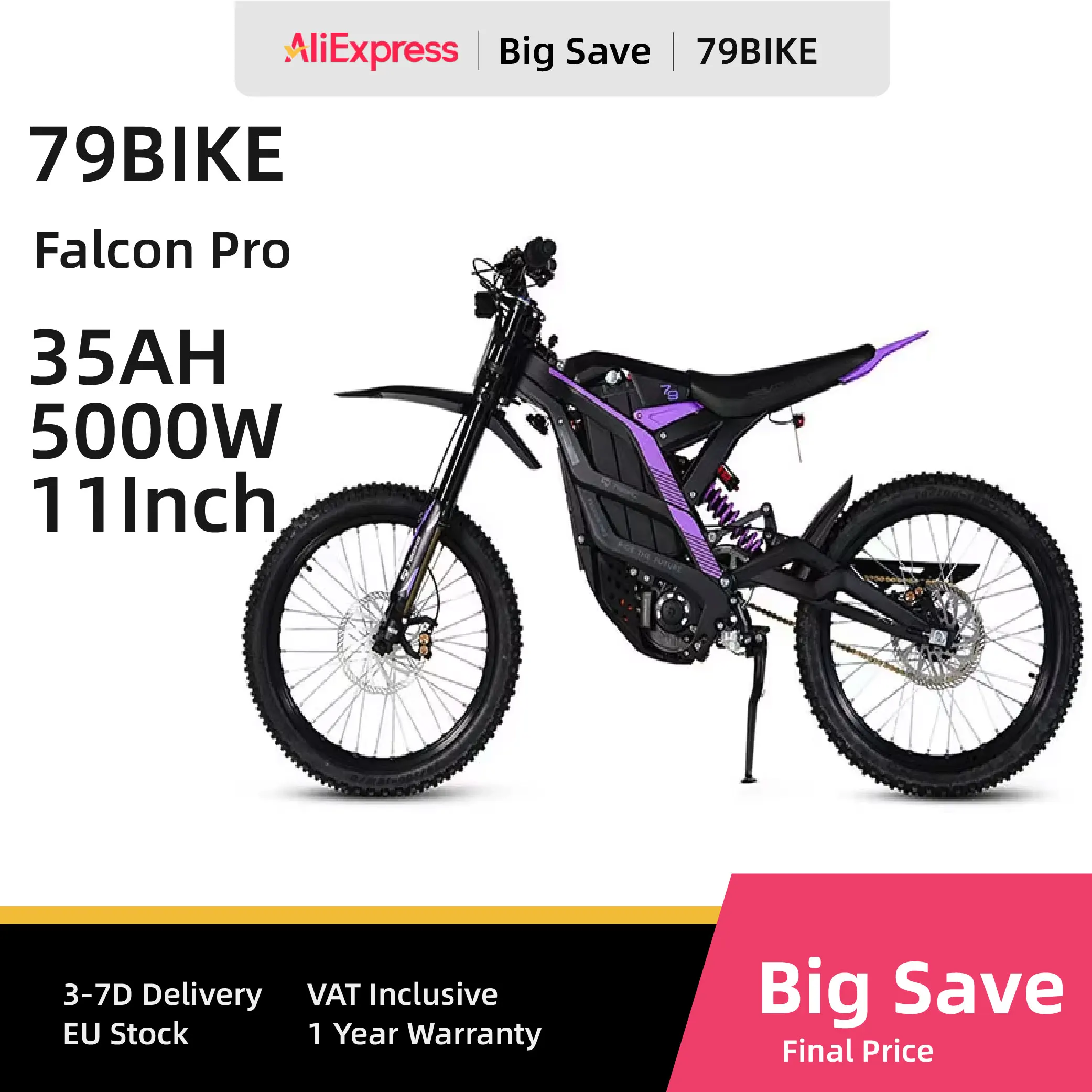 79BIKE Falcon Pro Electric Bike Motorcycles 5000W Brushless Gearless ...