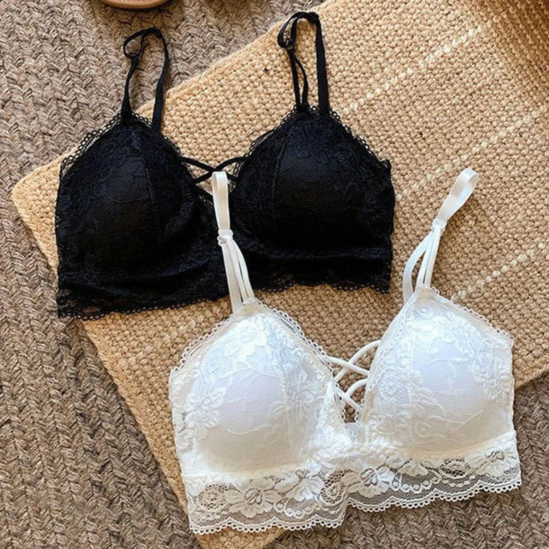 Bandage Design Lace Transparent Bralette Women Sexy Hollow Out Wire ...