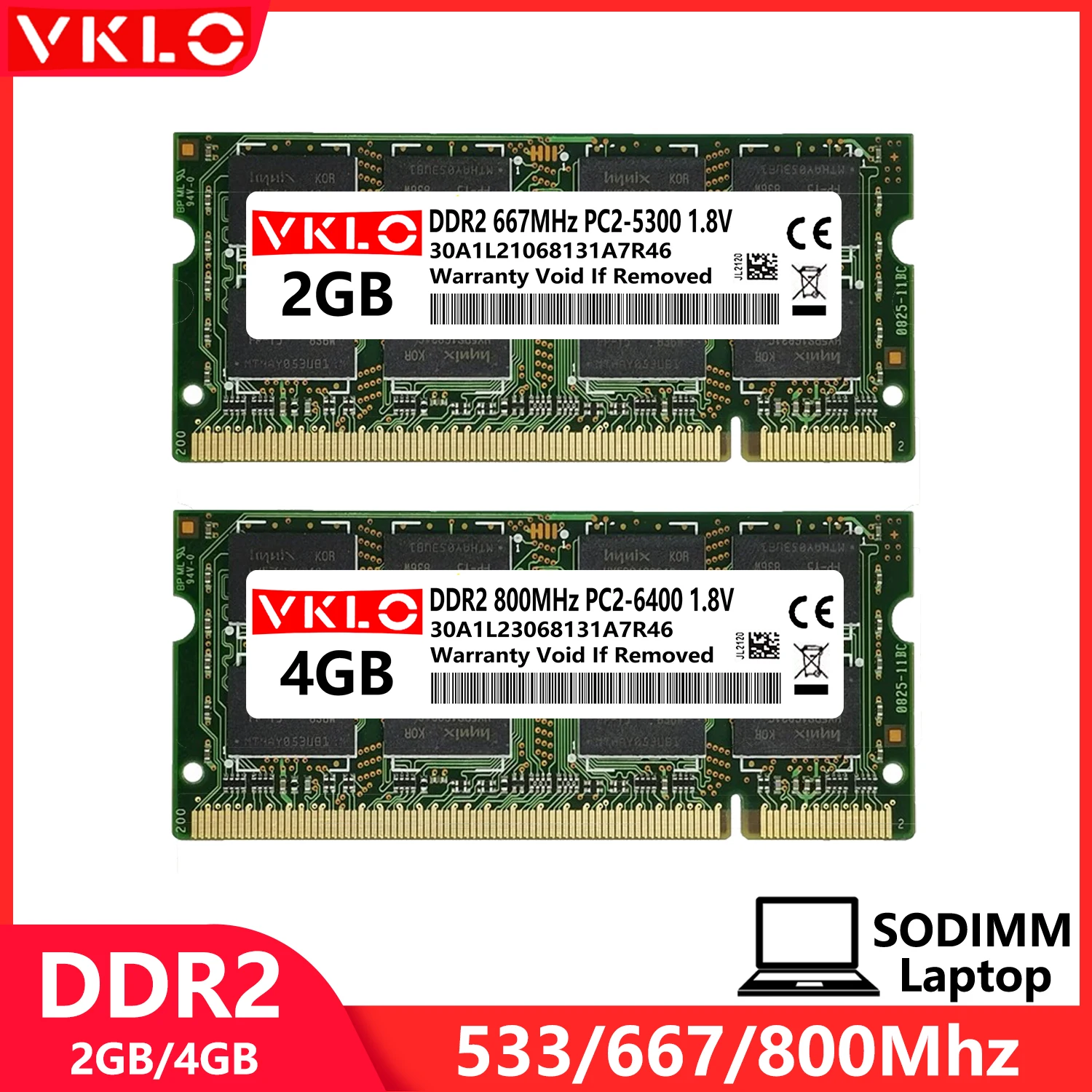 DDR2 2GB Laptop Memories Ram PC2 1.2V 5300 6400 200Pin 533 667 800Mhz ...