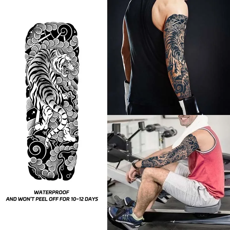 1pcs-Long-Lasting-Herbal-Tattoo-Sticker-Whole-Arm-Waterproof-Semi ...