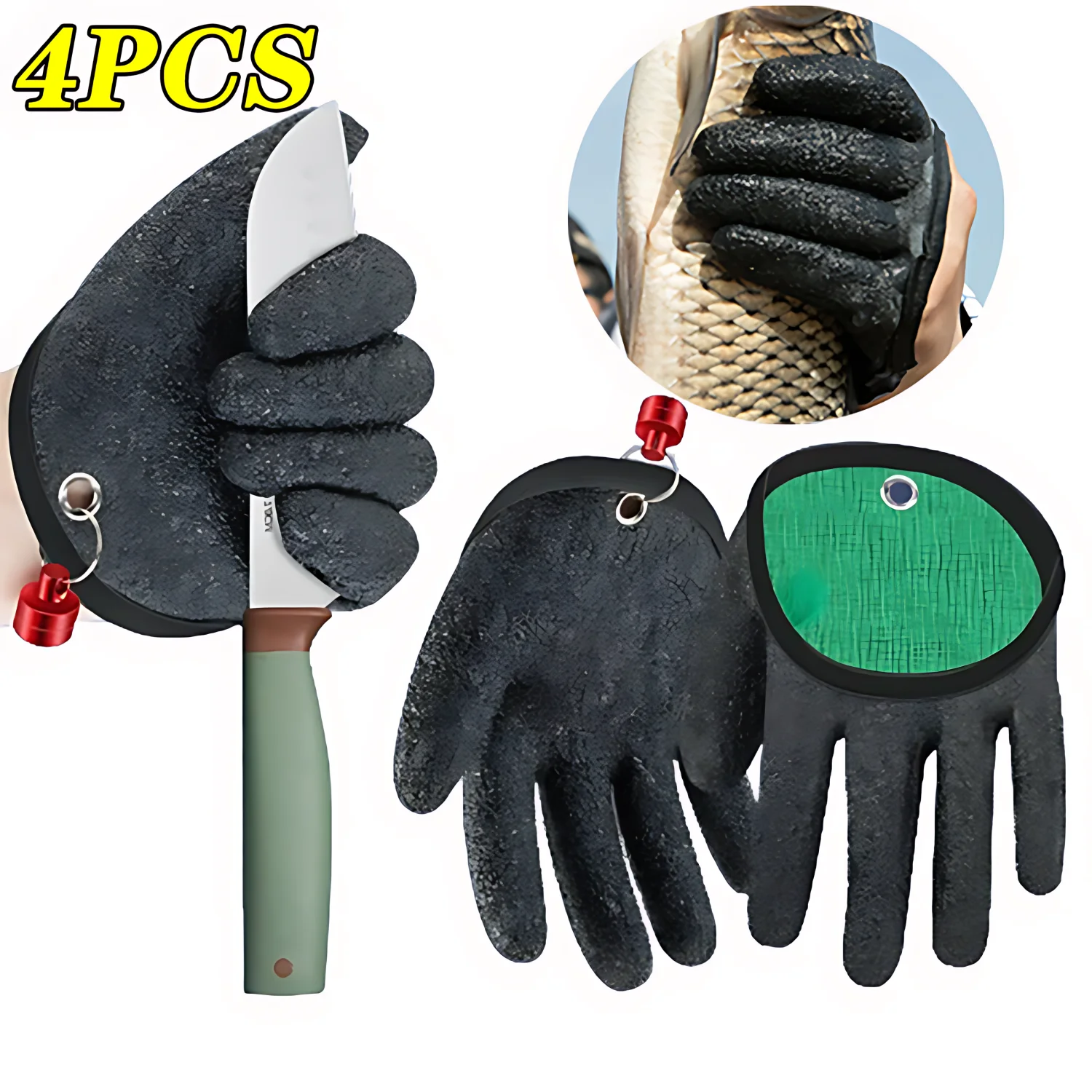 Fishing Gloves Anti-slip Durable Rubber Full Finger Gloves Waterproof ...