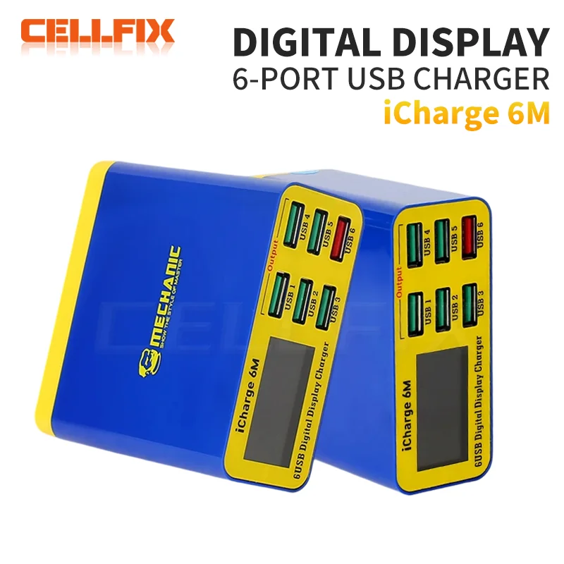 MECHANIC-iCharge-6M-USB-6-port-charger-fast-charge-smart-digital ...