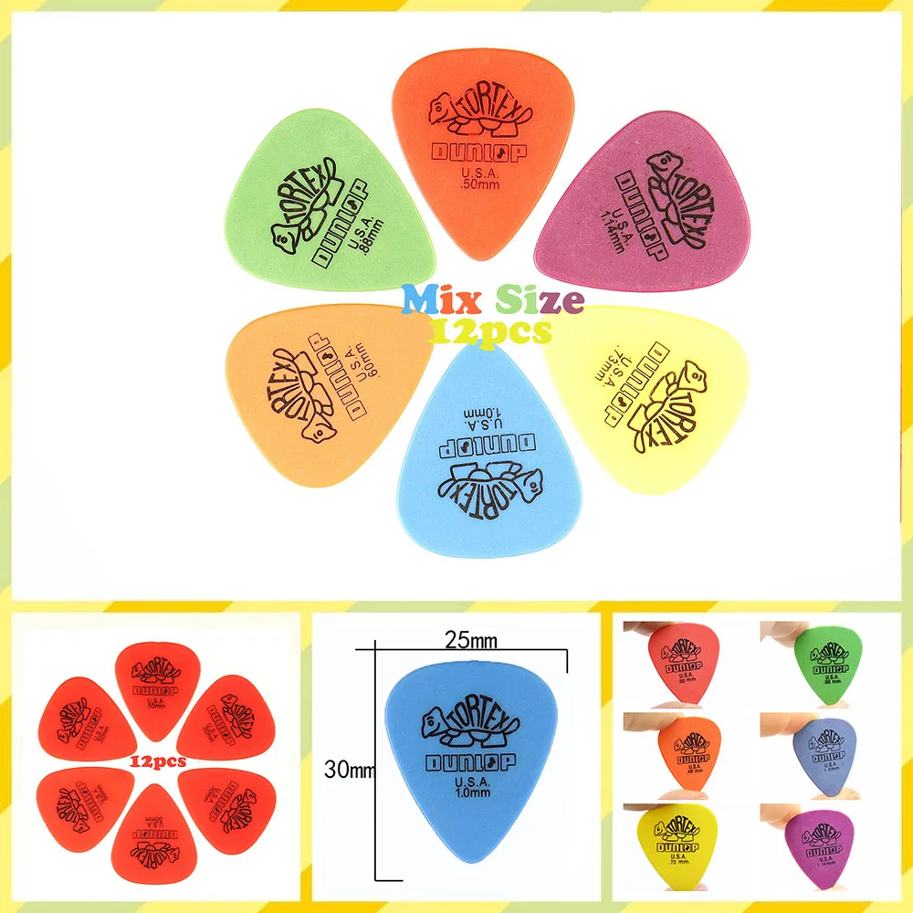 12pcs-Guitar-Picks-Dunlop-For-Electric-Guitar-Bass-Parts-Accessories-6 ...