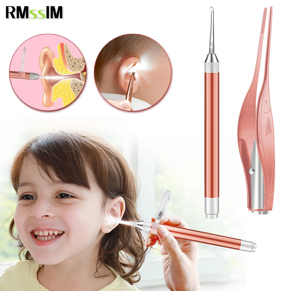 Baby-Ear-Cleaner-Spoon-LED-Flash-Light-Ear-Wax-Curette-Picker-Visual ...