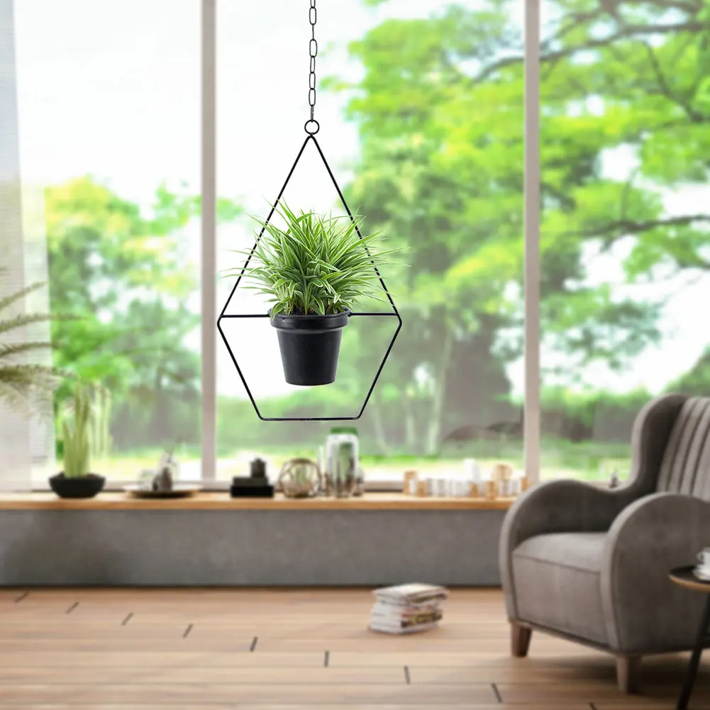 Pot de fleur,Pots de fleurs suspendus en métal, chaîne de suspension ...