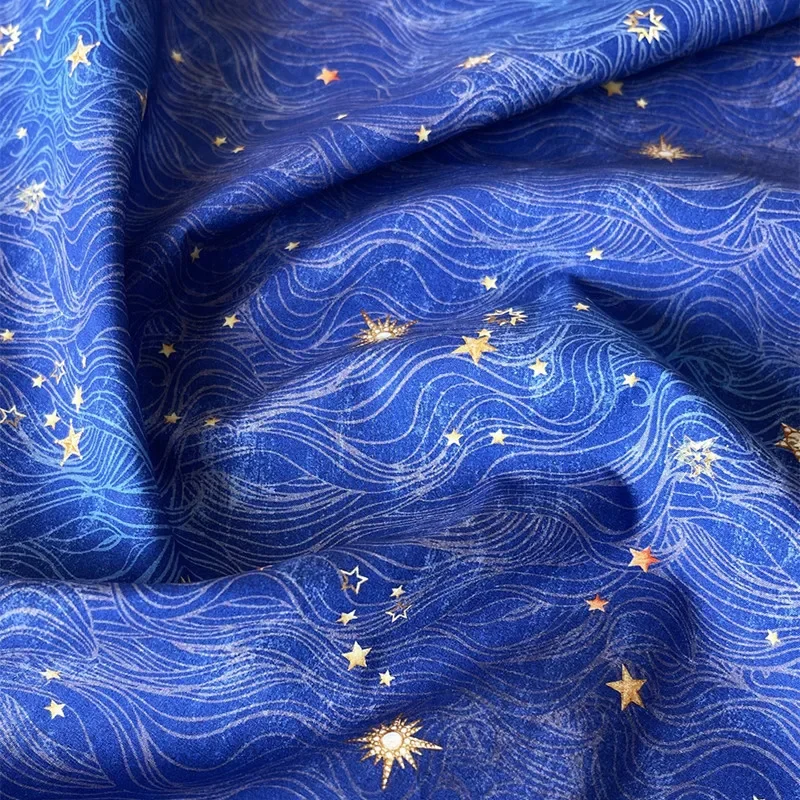 145cm-50cm-60s-Blue-starry-sky-galaxy-spring-summer-watercolor-floral ...