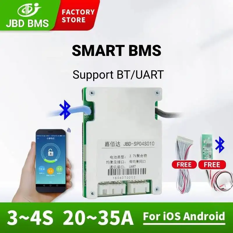 JBD BMS 3S 4S Smart Bms Lifepo4 Li ion Balance Circuit Board 12V 20A ...
