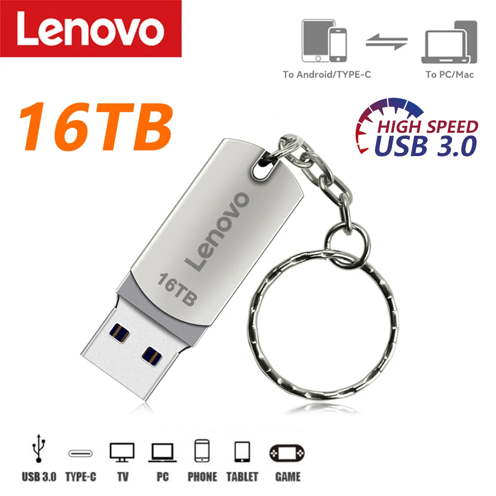 Lenovo-2TB-USB-Flash-Drives-Mini-Metal-Real-Capacity-Memory-Stick-Black ...
