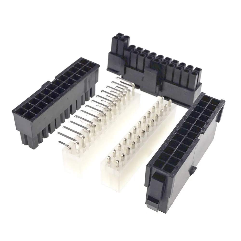 5pcs PC ATX 24 Pin 20+4 Receptacle Plug Housing Male Header Power ...