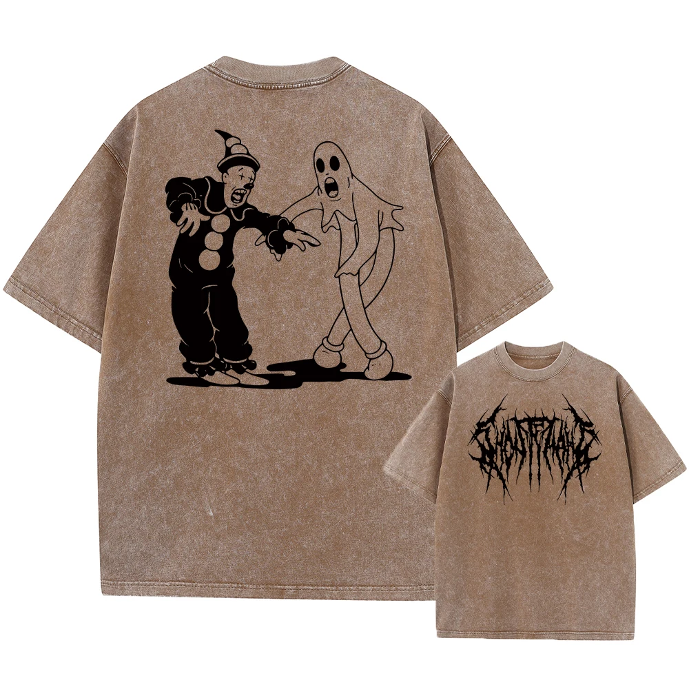 Ghostemane Double Sided Print Washed T-Shirt Oversized Men 100% Cotton ...