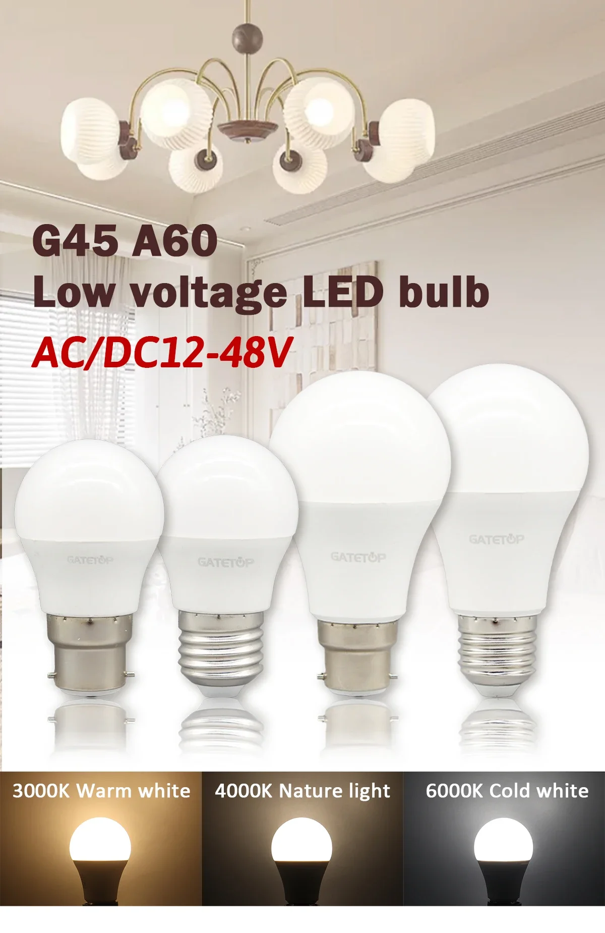 2pcs DC12-48V LED Bulb Lights E27 B22 lampada luz lamp 3W 5W 10W spot ...