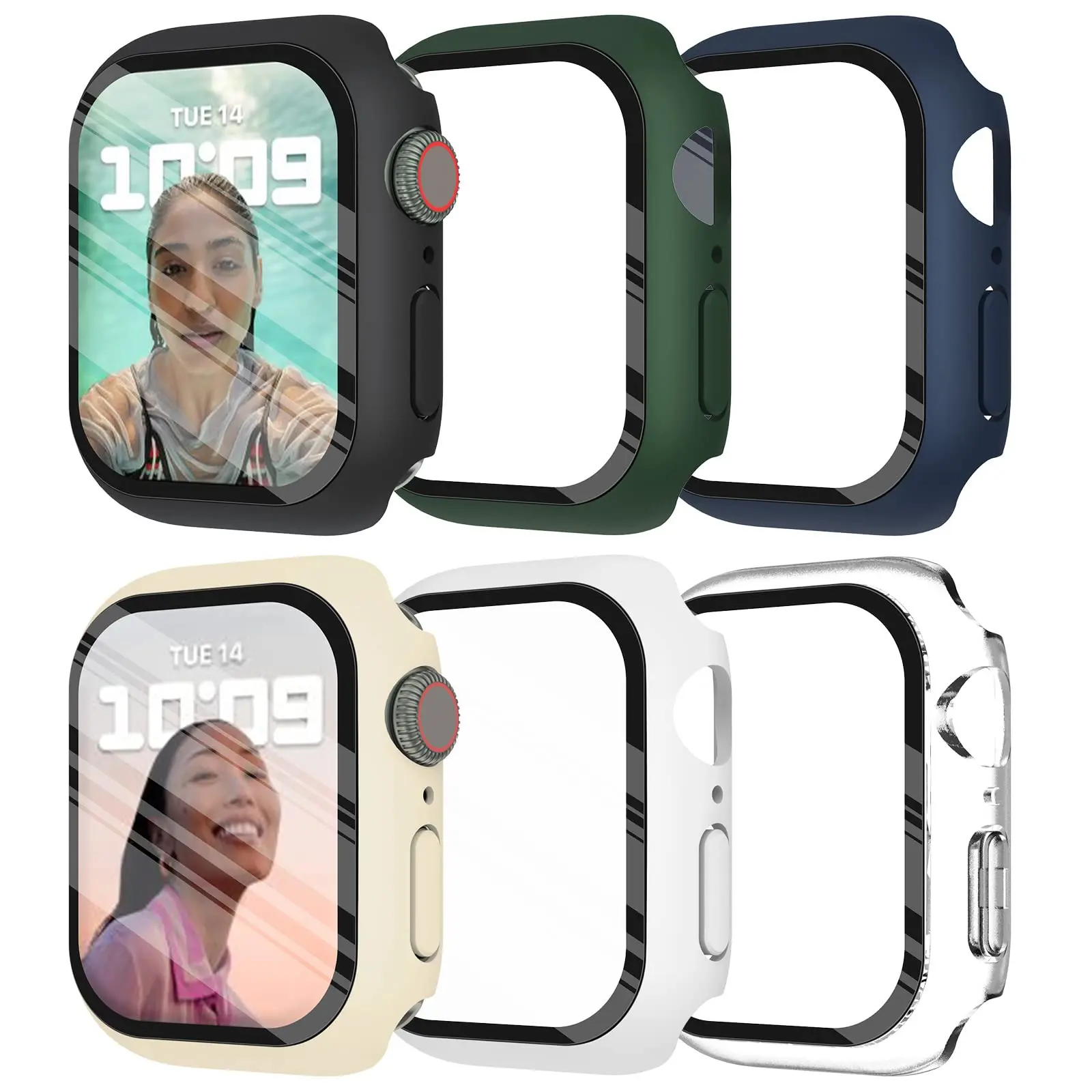 Tempered-Glass-cover-For-Apple-Watch-9-8-41mm-45mm-42mm-38mm-PC-bumper ...