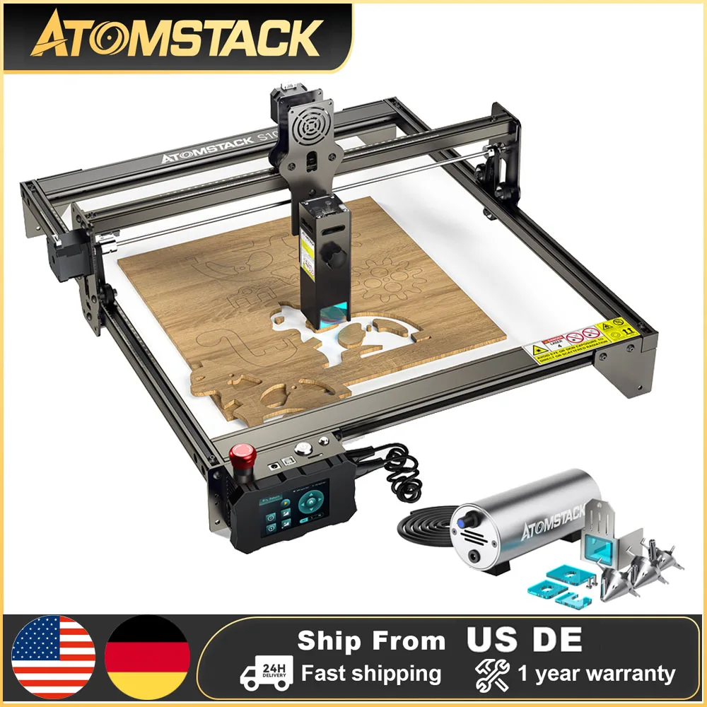 AtomStack A10 S10 Pro 50W Laser Engraver 10W Output Fixed-Focus CNC ...