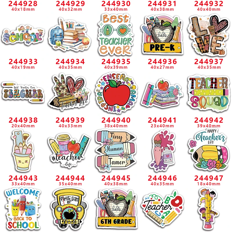 10-Pcs-Back-To-School-Themed-Planar-Resin-Flatback-For-DIY-Hairbow ...