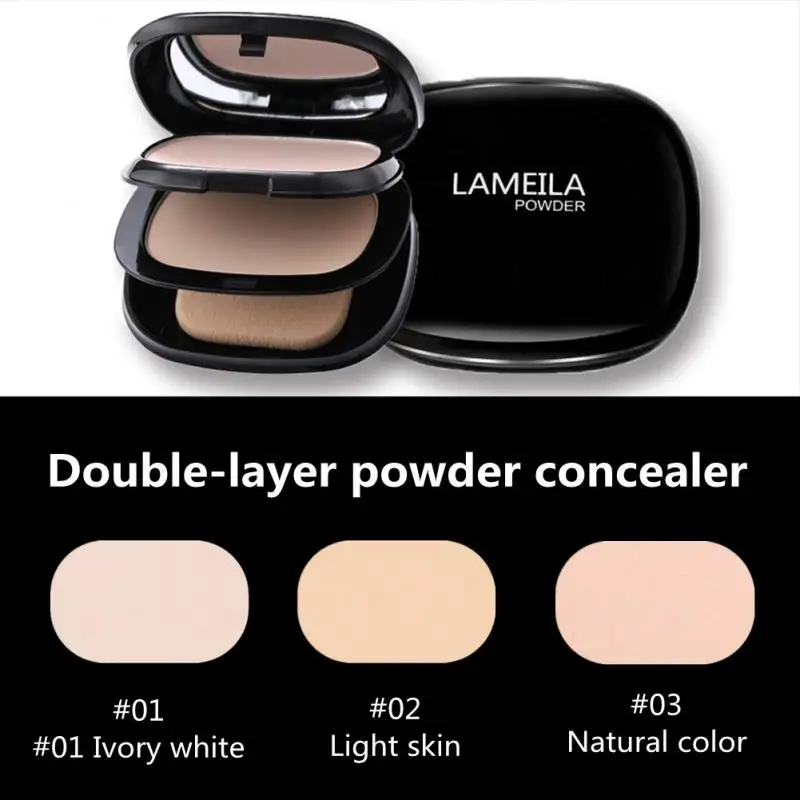 Clear Double Layer Pressed Powder Concealer Wet Dry Skin Use Long ...