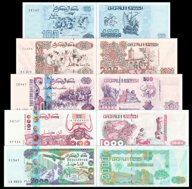 1992-2011 Algeria 100-2000 Dinars Original Notes UNC ( (Fuera De uso ...
