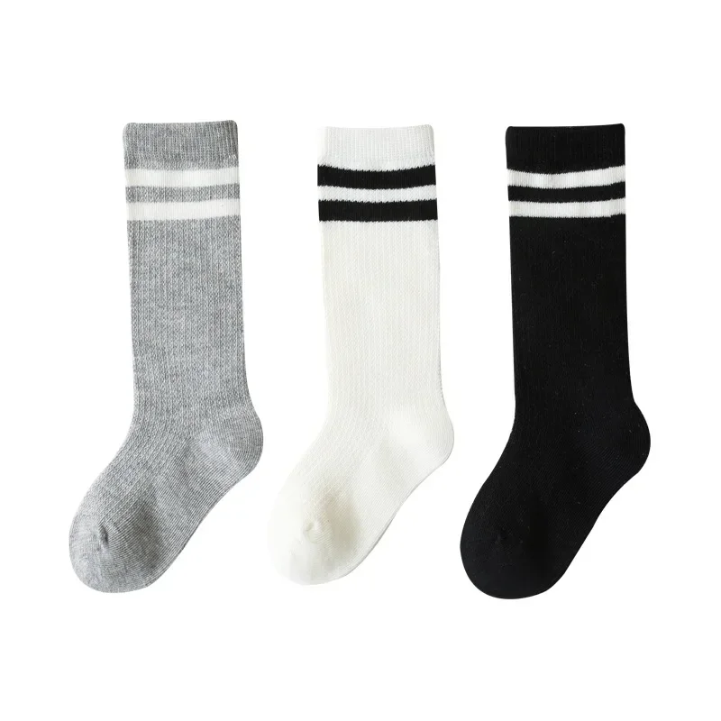 Children-Knee-High-School-Uniform-Socks-Kids-Girls-Boys-Striped-Long ...