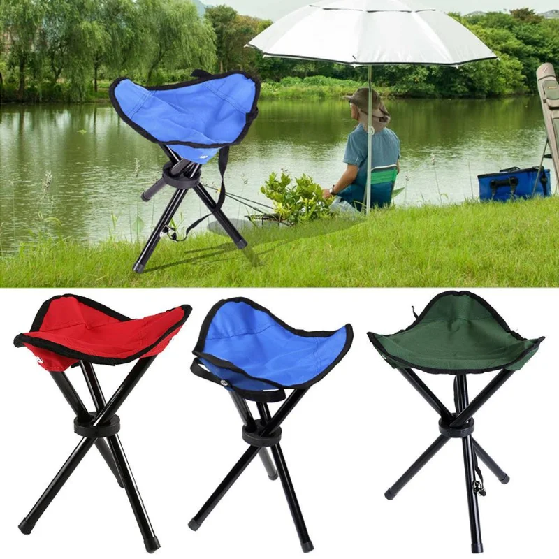 Outdoor-Leisure-Portable-Folding-Chair-Three-Legged-Stool-Camping ...