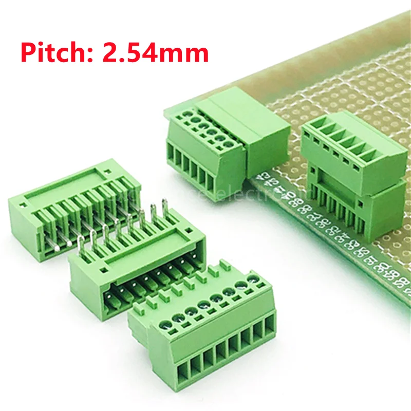 10pcs-2EDG-2-54mm-Plug-in-PCB-Terminal-Block-with-Small-Pitch-Straight ...