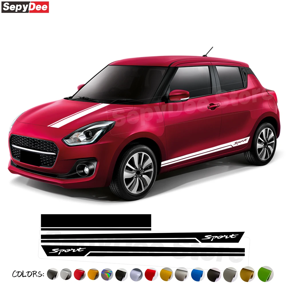 Car-Body-Stripes-Kits-Vinyl-Decals-for-Suzuki-Swift-Sport-Hood-Engine ...