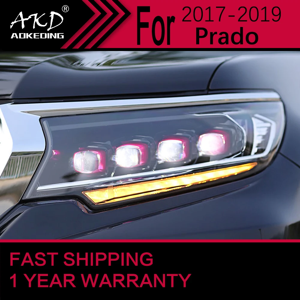 Car Lights for Toyota Prado LED Headlight 2017 2021 Prado Head Lamp Drl Dynamic Signal Projector ...