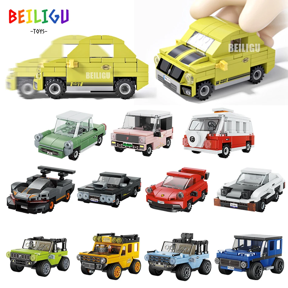 MOC City Speed Pull back Champions Car Building Blocks Supercar Off ...